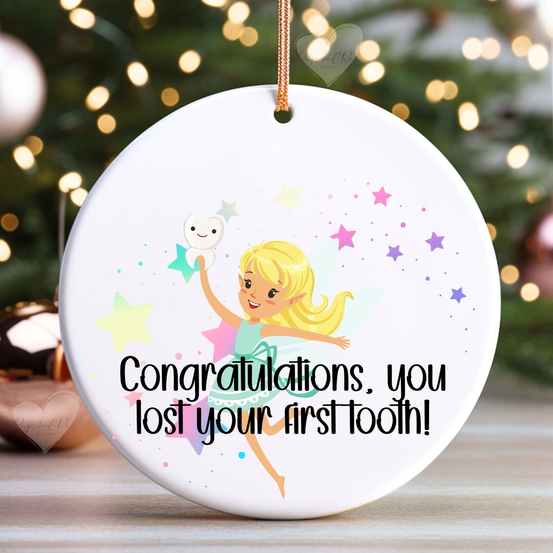 Personalized Lost First Tooth Gift From Tooth Fairy Hanging Circle ...