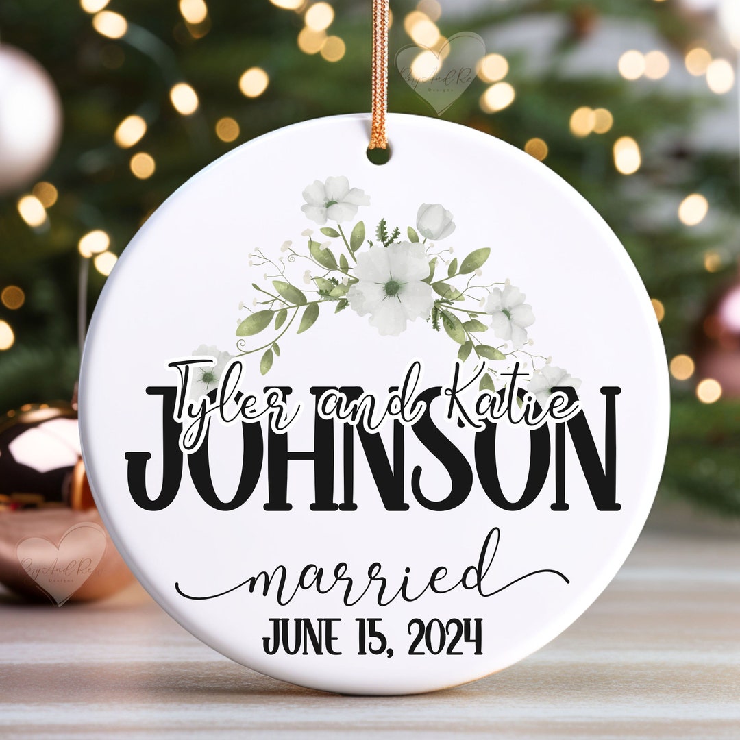 Personalized Name Wedding Ornament, Gift for Wedding, Christmas ...