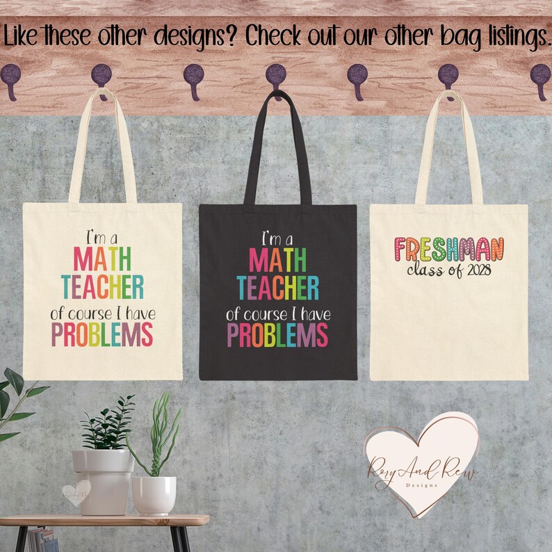 Math Teacher Appreciation Canvas Tote, Gift for Mathematics Professor ...