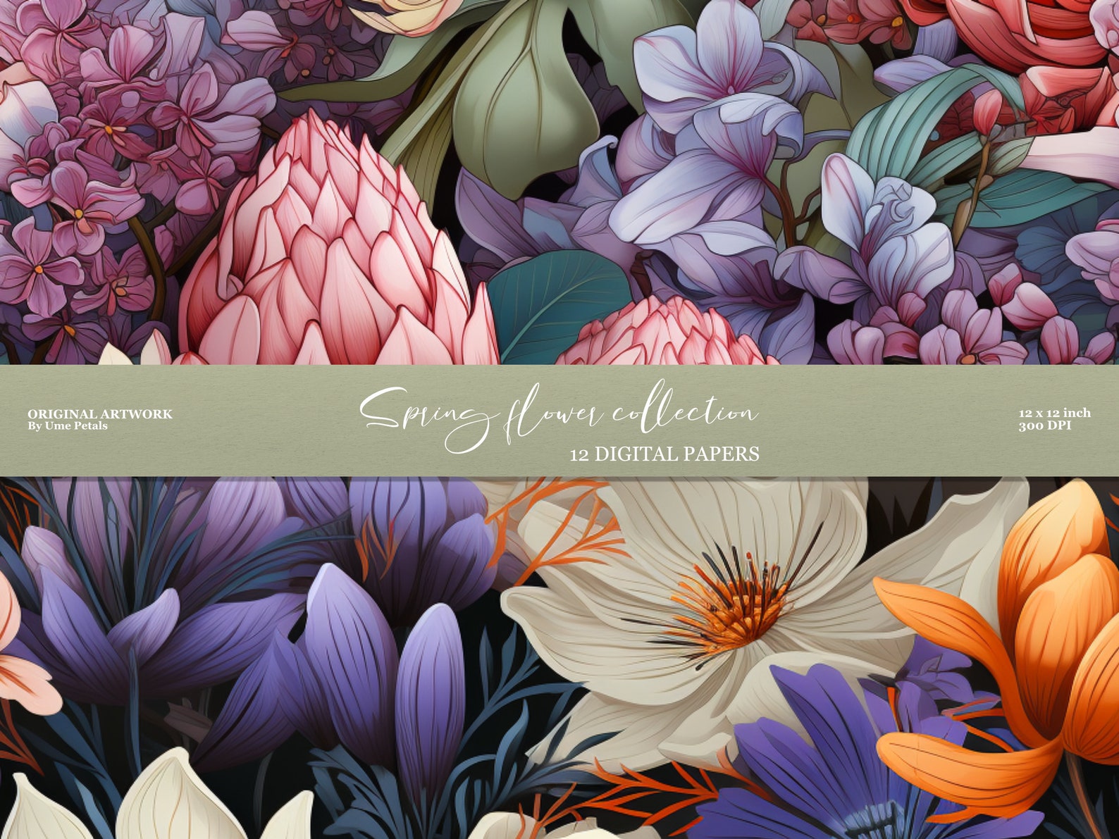 Seamless Pattern Spring Floral - Digital Design - Etsy