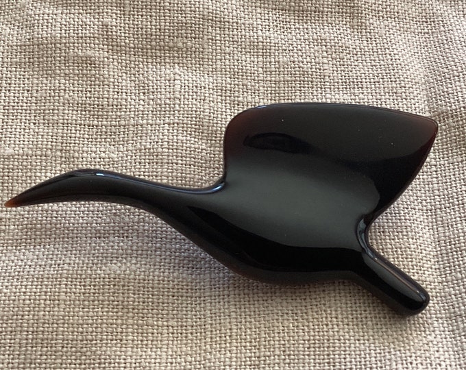 Black Onyx Flying Goose Duck Pin Brooch, Minimalist MCM, Rare Find! New ...