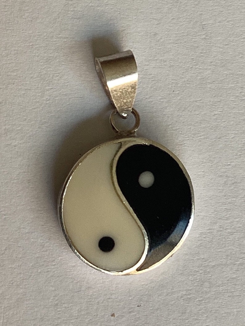 Vintage Sterling Silver Yin Yang Pendant 1970s New Old Stock Thailand ...