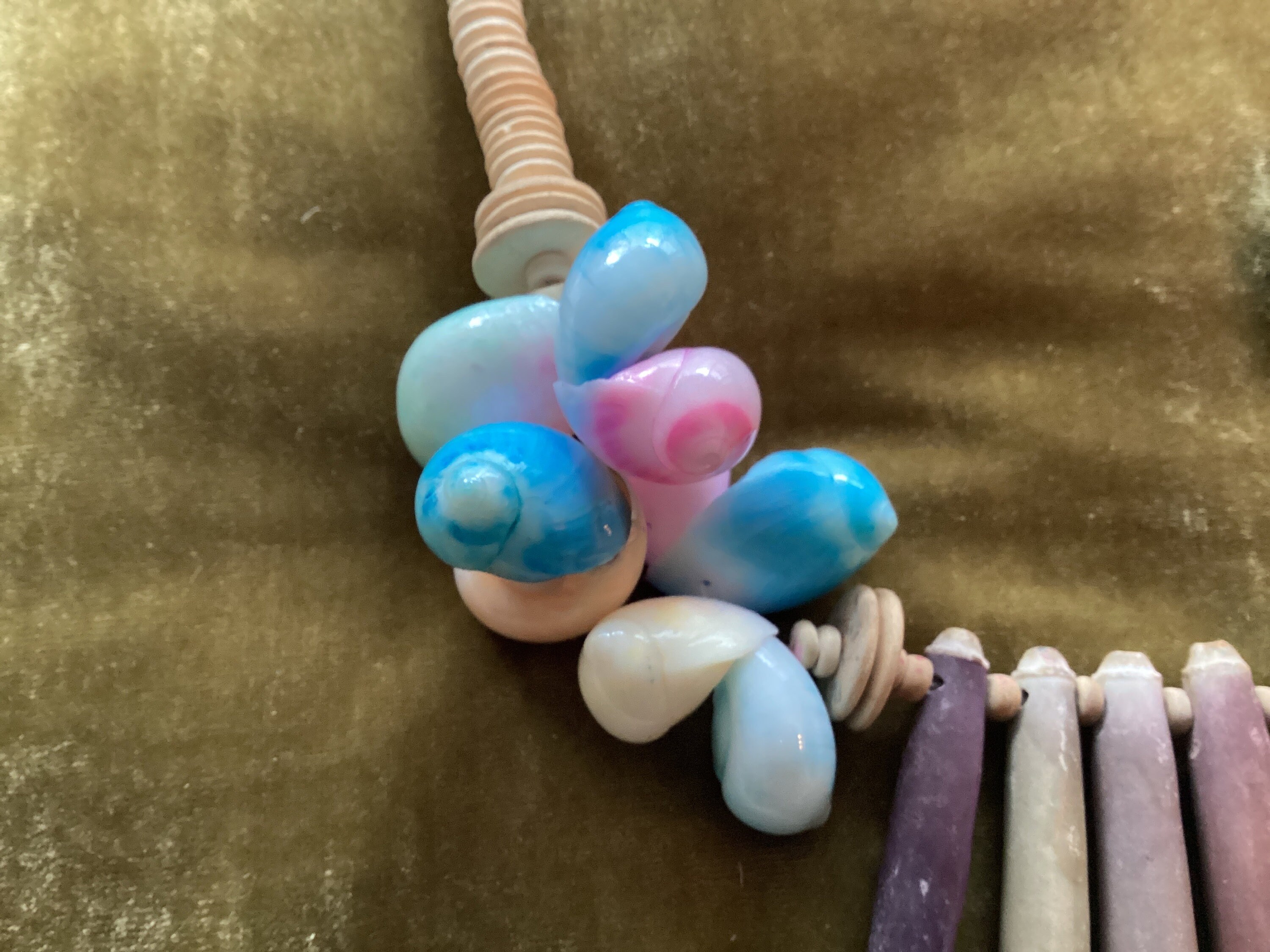 Sea Urchin Spines Necklace With Shells, Hand-painted Fish, Wooden Beads ...