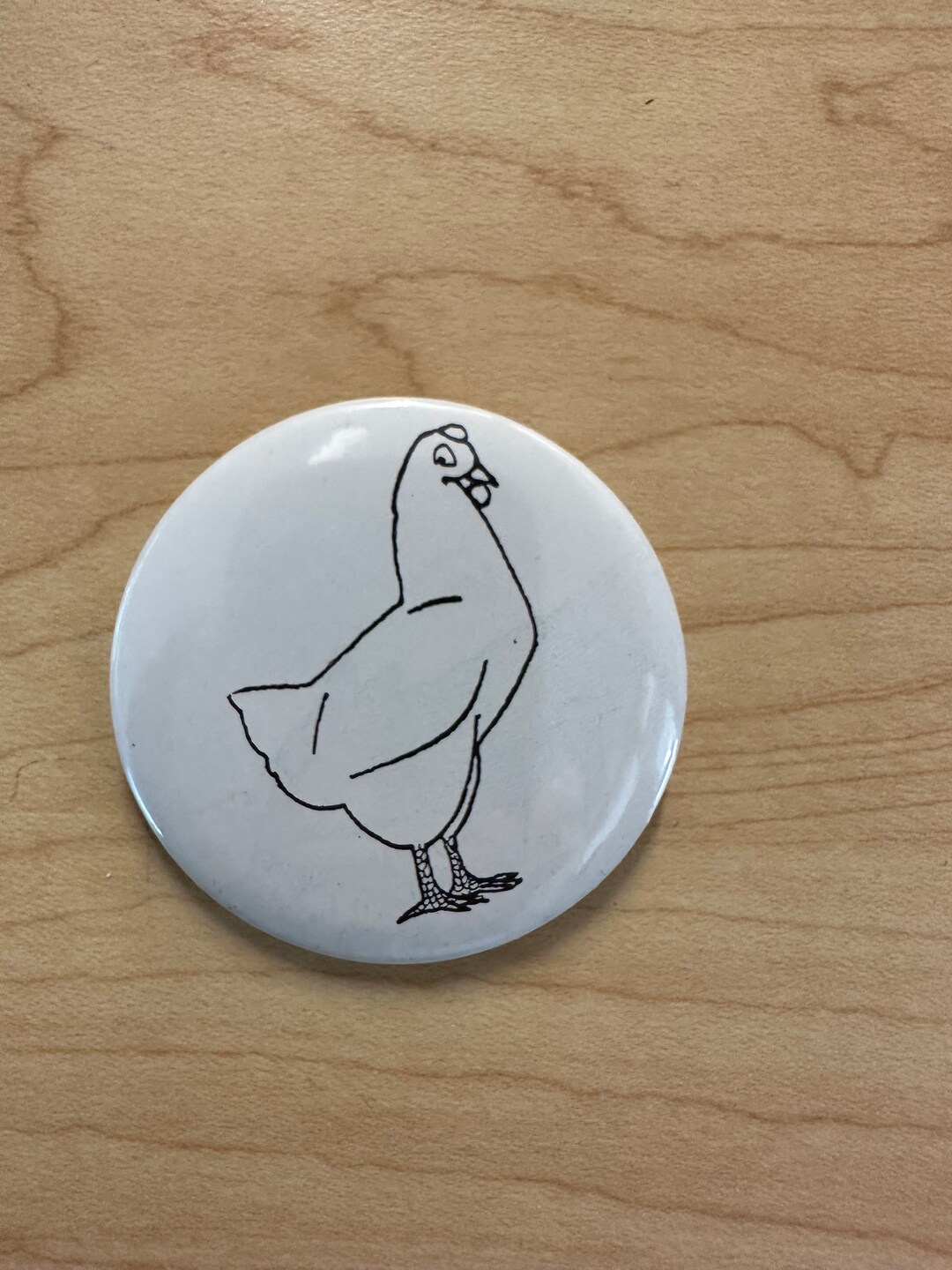 70s Folk Art Print Upcycled Chicken Pinback Button - Etsy