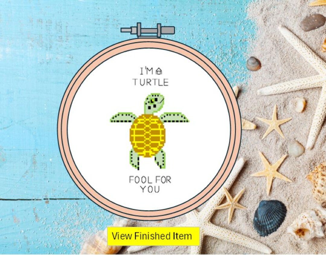 Turtle Fool Cross Stitch Pattern: Pun Sea Life Design (PDF Download ...