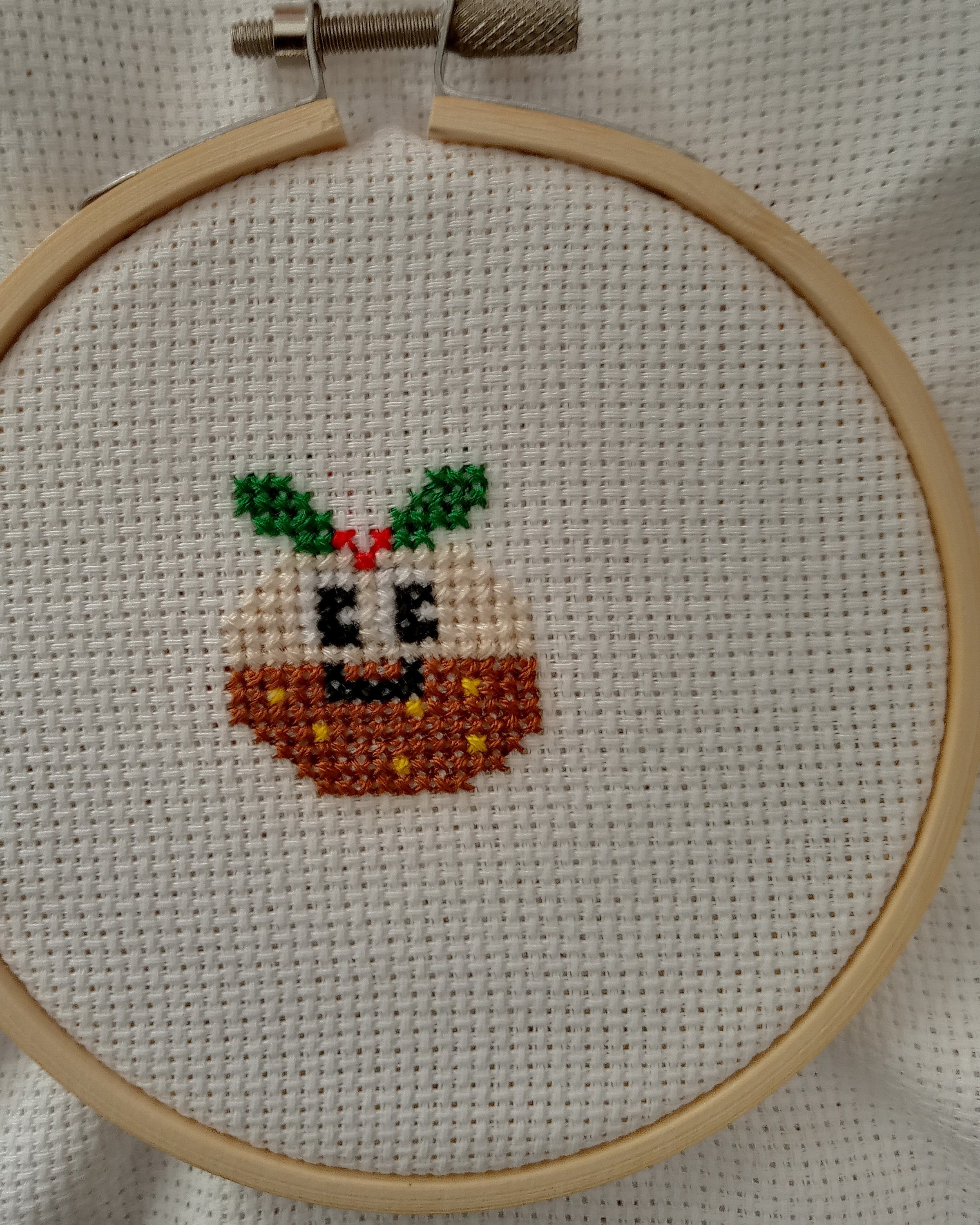 Fun Cross Stitch Pdf Pattern Festive Christmas Pudding With Smiley Face ...