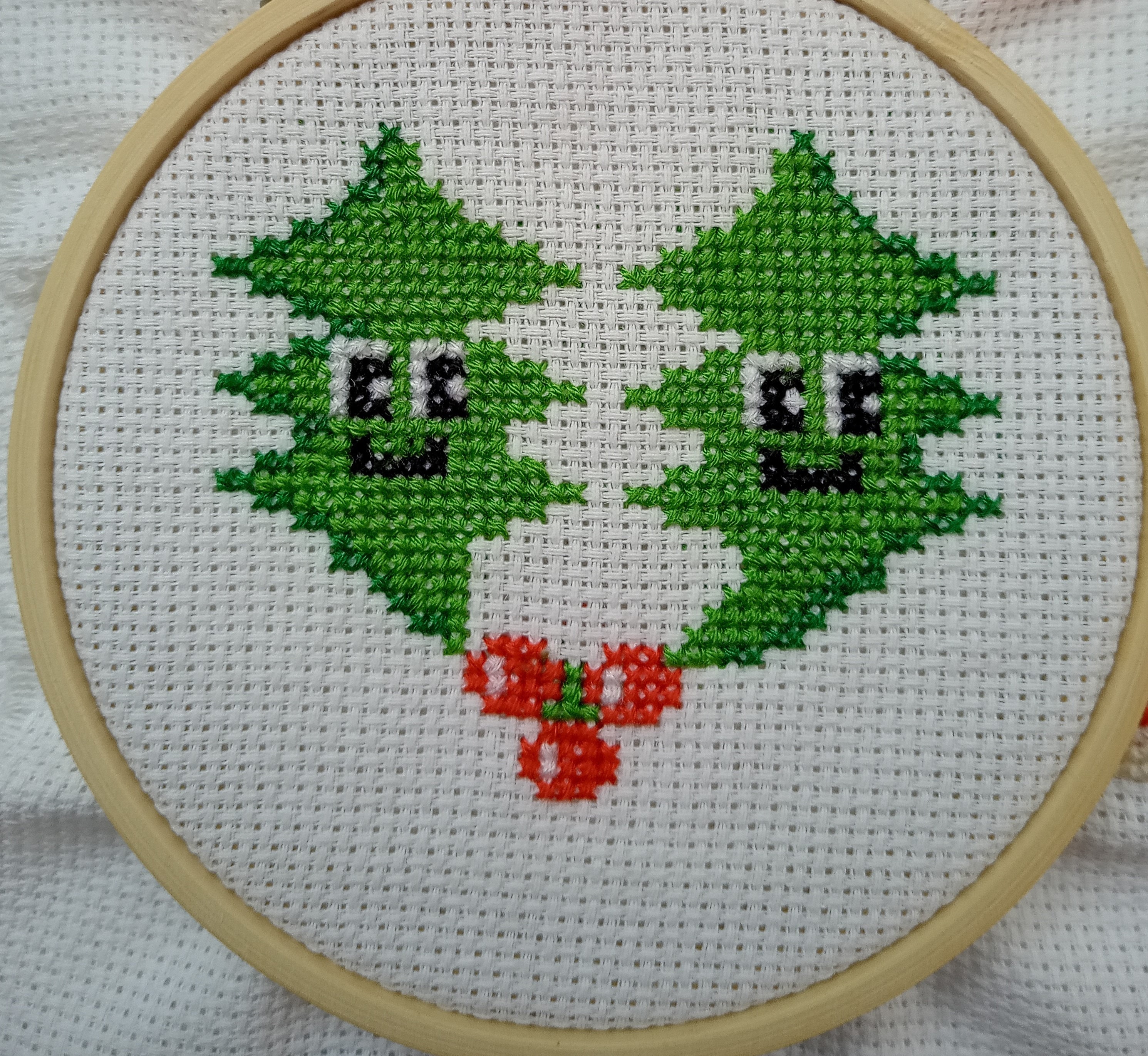 Fun Cross Stitch Pdf Pattern Festive Christmas Holly With Smiley Faces ...
