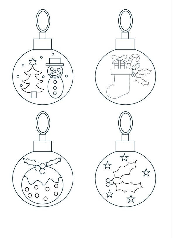 6 Designs Coloring Pages Baubles, Christmas Decoration, Bauble, Gift ...