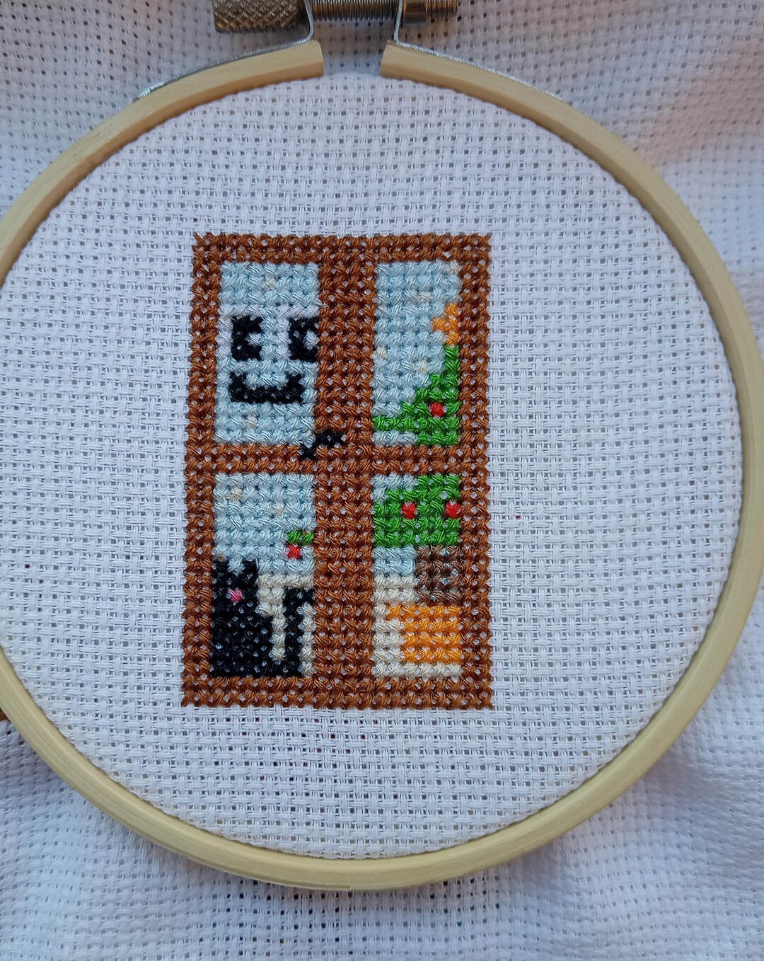 Fun Cross Stitch Pdf Pattern Christmas Festive Outdoor Scene - Etsy