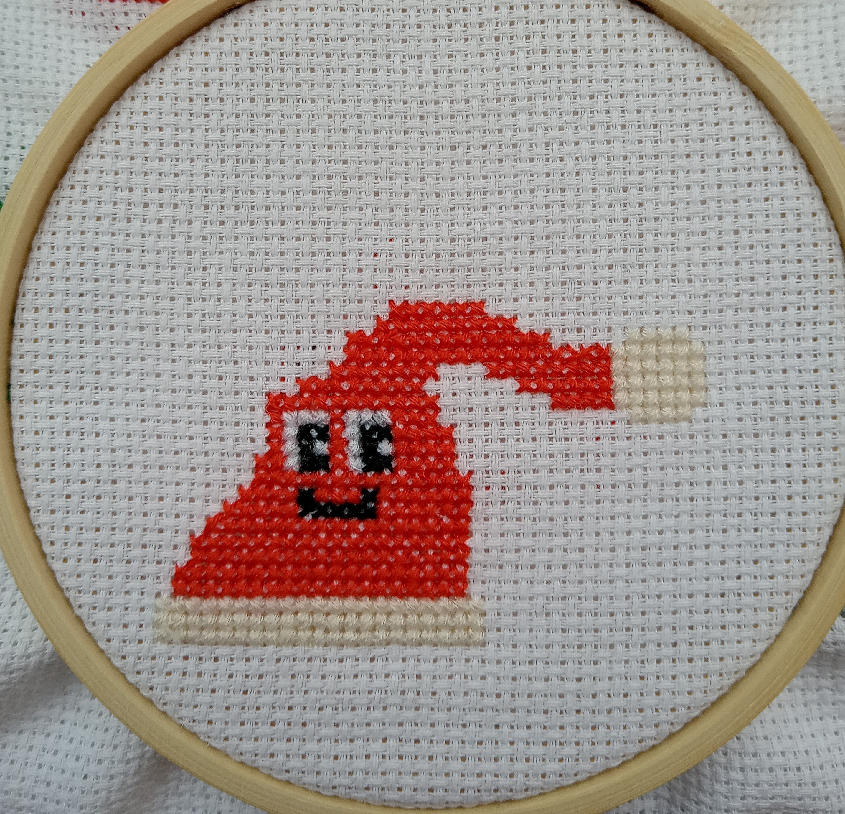 Fun Cross Stitch Pdf Pattern-festive Christmas Santa Hat With Smiley ...