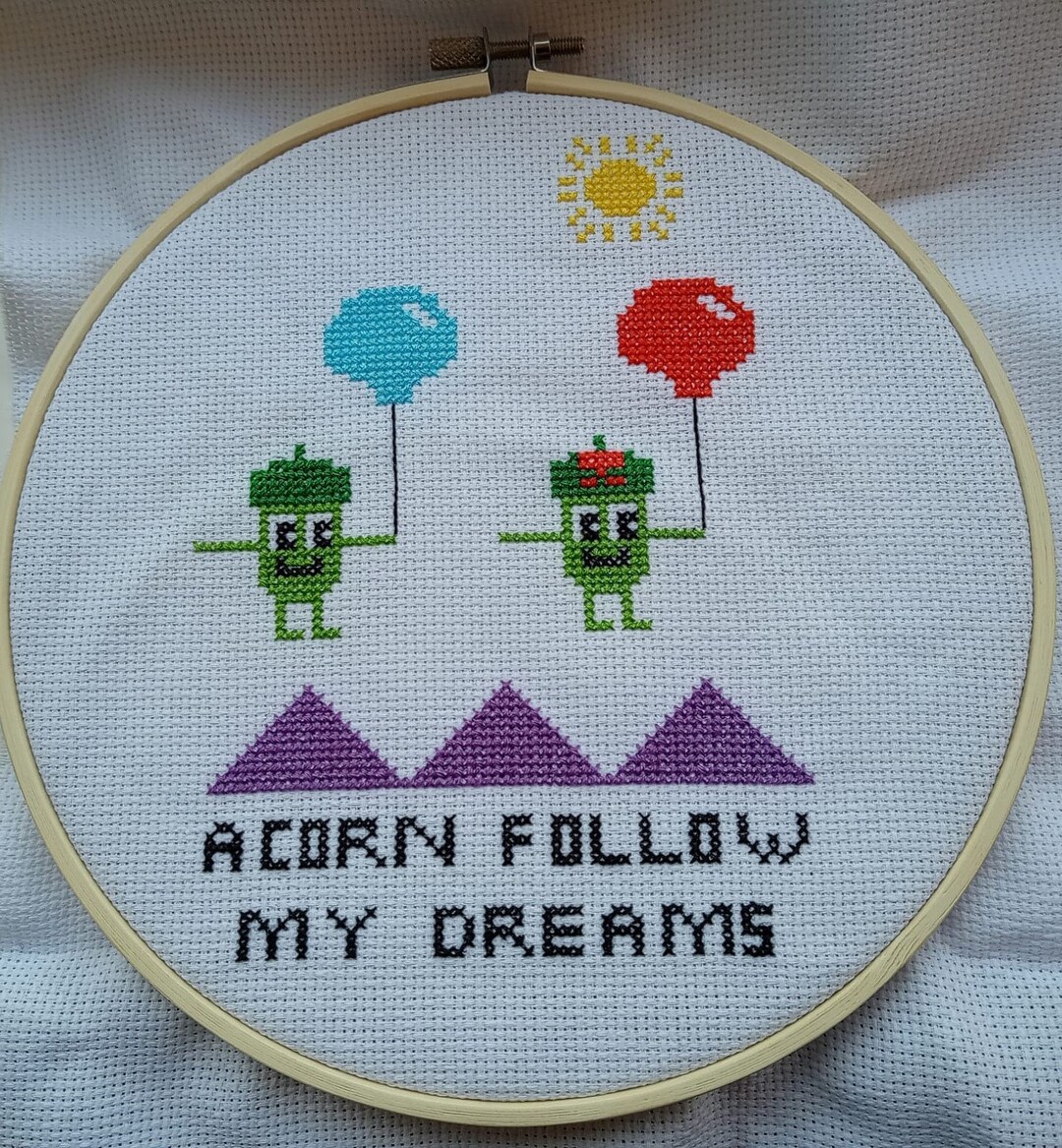 Acorn Follow My Dreams Fun Positive Pdf Pattern Play on Words - Etsy