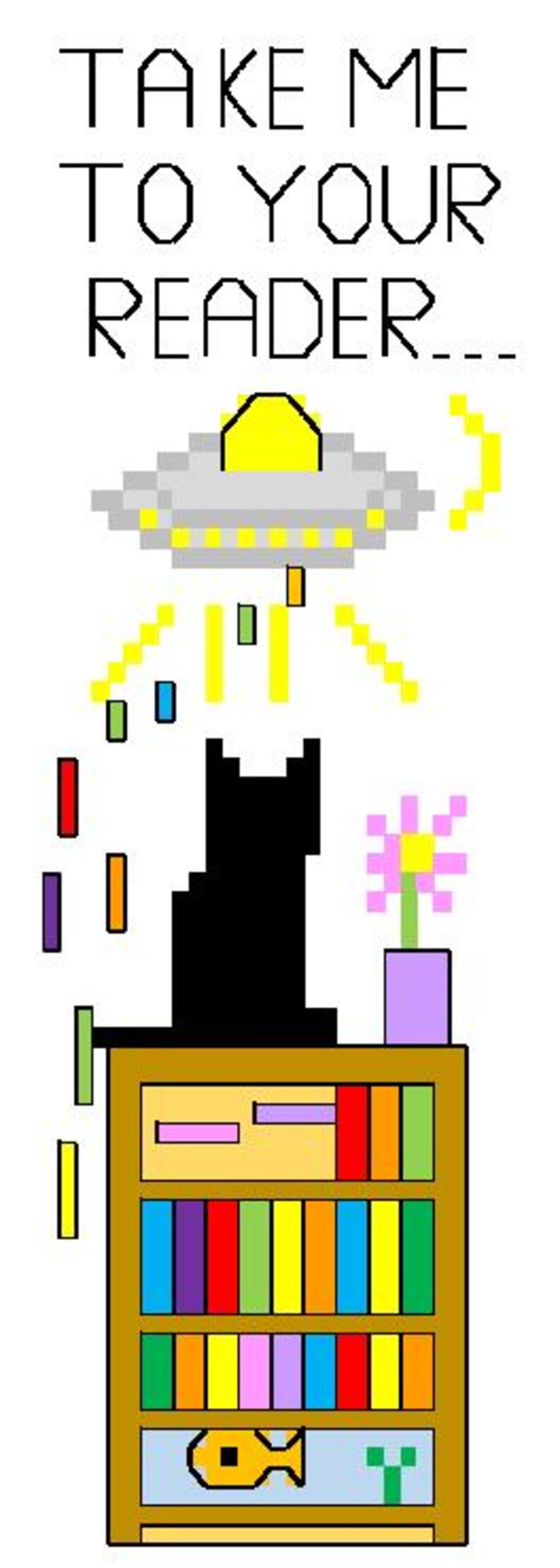 Cat and Alien Bookmark Cross Stitch Pattern: Beginner PDF Download ...