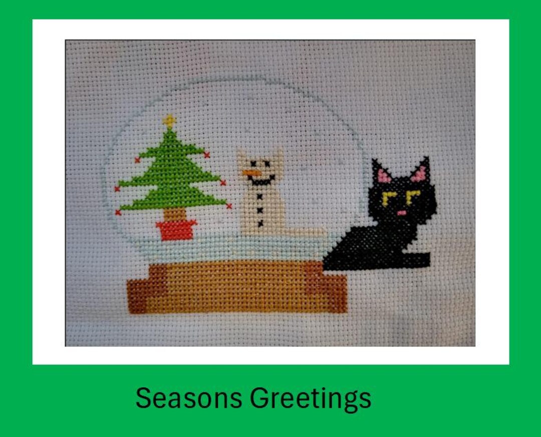 Fun Christmas Cat/kitten With Snow Globe Containing Christmas Tree and ...