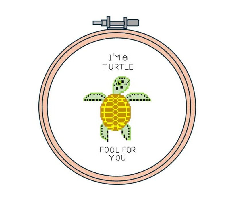 Turtle Fool Cross Stitch Pattern: Pun Sea Life Design (PDF Download ...