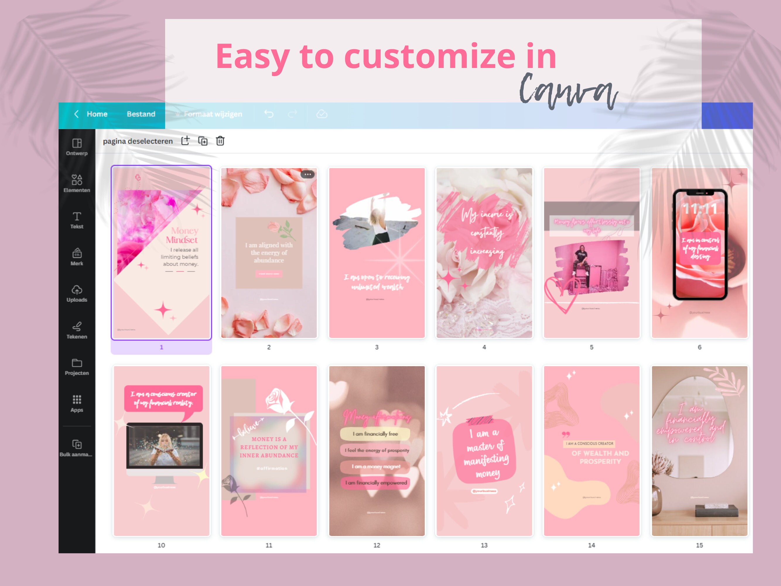 20 Money Affirmations Instagram Stories Canva Templates Money Magnet ...