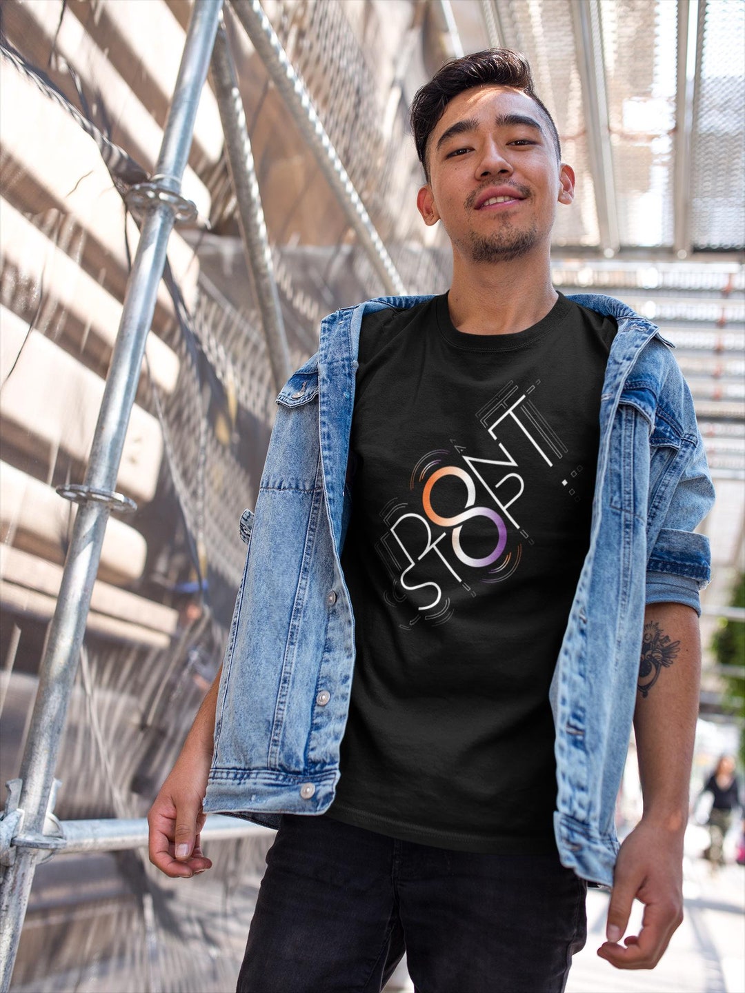 Don't Stop! Infinity Symbol T-shirt, Motivational Graphic Tee, Gradient ...