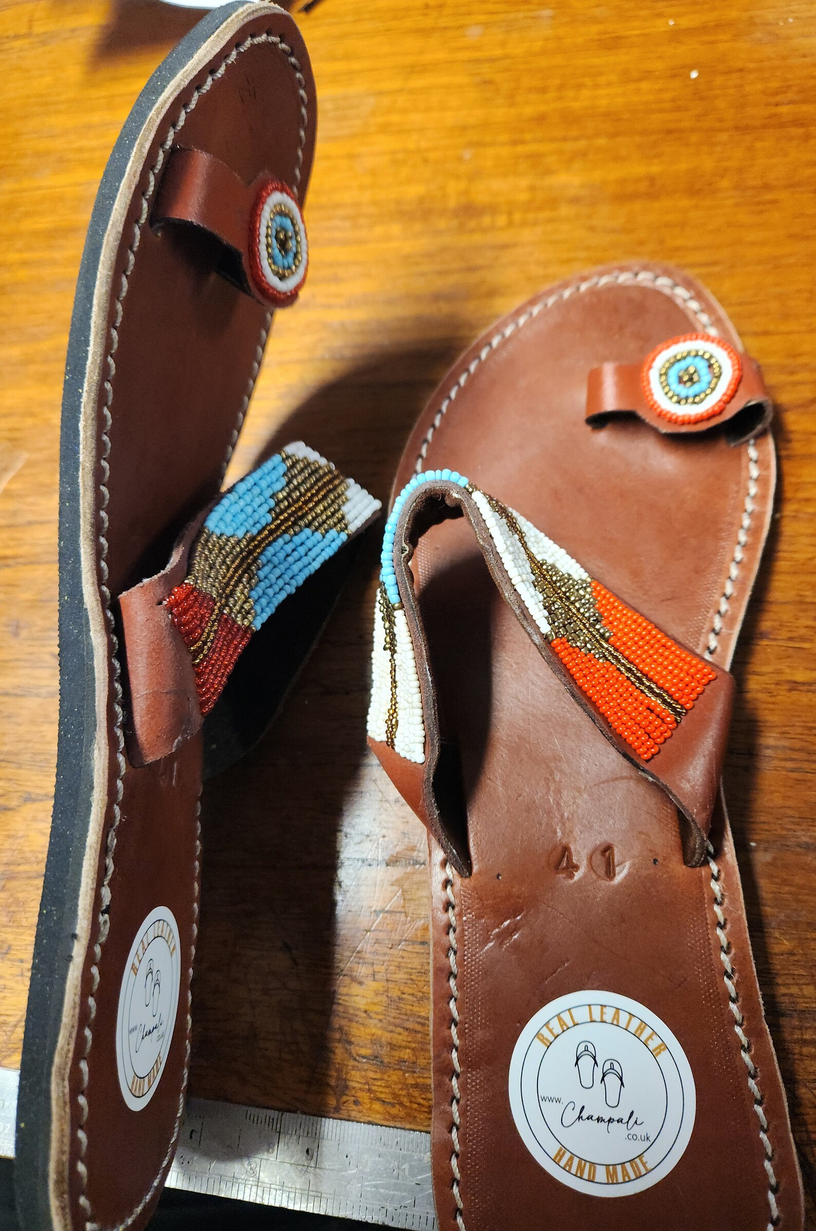 Champali Bahari Style Real Leather Hand Made in Kenya Sandals Slippers ...
