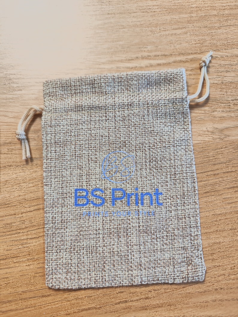 Personalized Burlap Bags, Mini Custom Printed Hessian Drawstring Bags ...