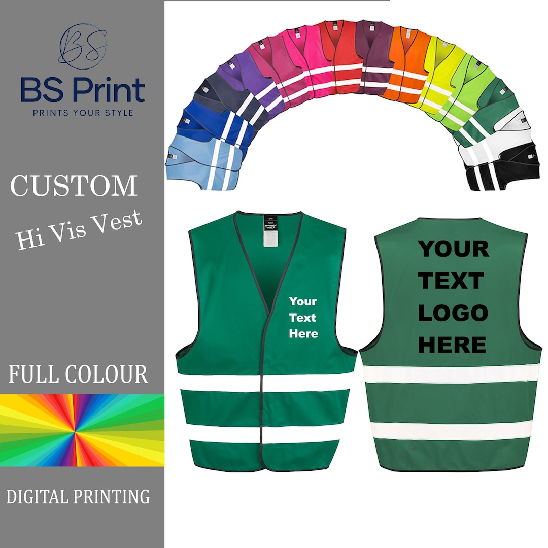 Personalized Hi Vis Vest, Custom Hi Vis Vest, Visibility Waistcoat ...