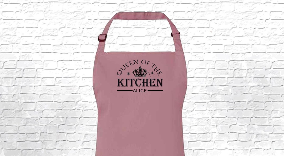 Personalised Apron for Women, Queen of the Kitchen, Customized Chef ...