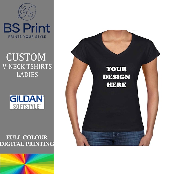 Custom V Neck Logo Tee - Etsy