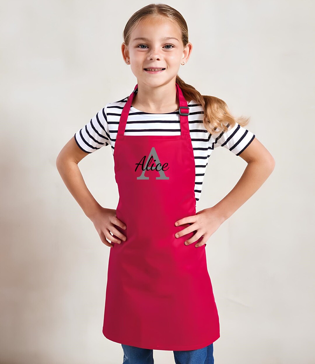 Custom Children Aprons, Personalized Kids Aprons With Initial and Name ...