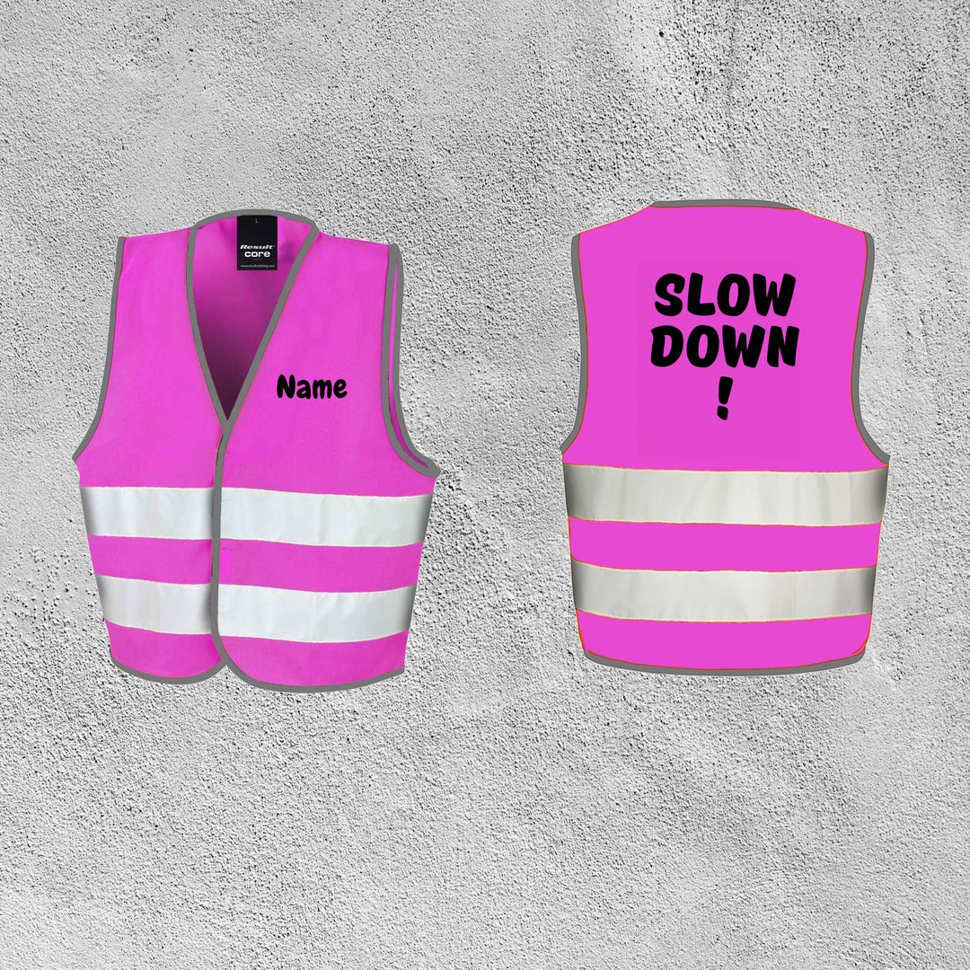 Slow Down Children Hi Vis Vest, Kids Personalized Equestrian Hi Vis ...