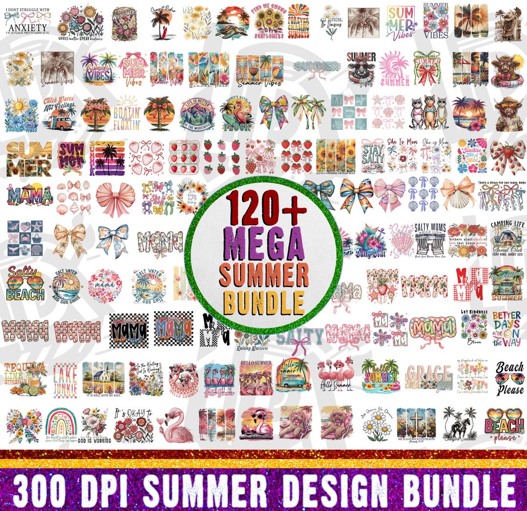 120+ Summer Bundle Png, Summer Png, Summer Vibes Bundle Png, Mega ...