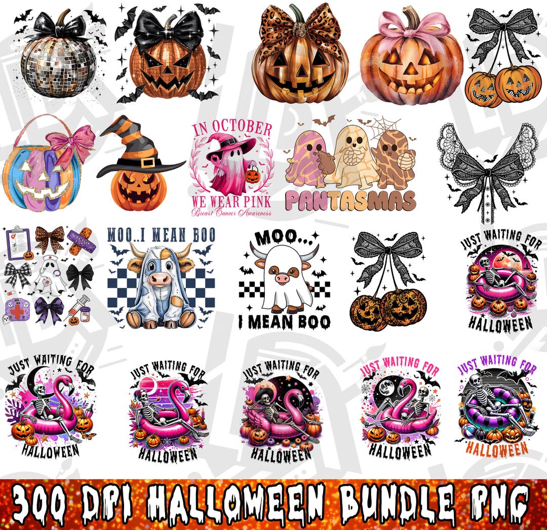 20 Halloween Mega Bundle Png, Halloween Bundle Png, Ghost Bundle Png ...