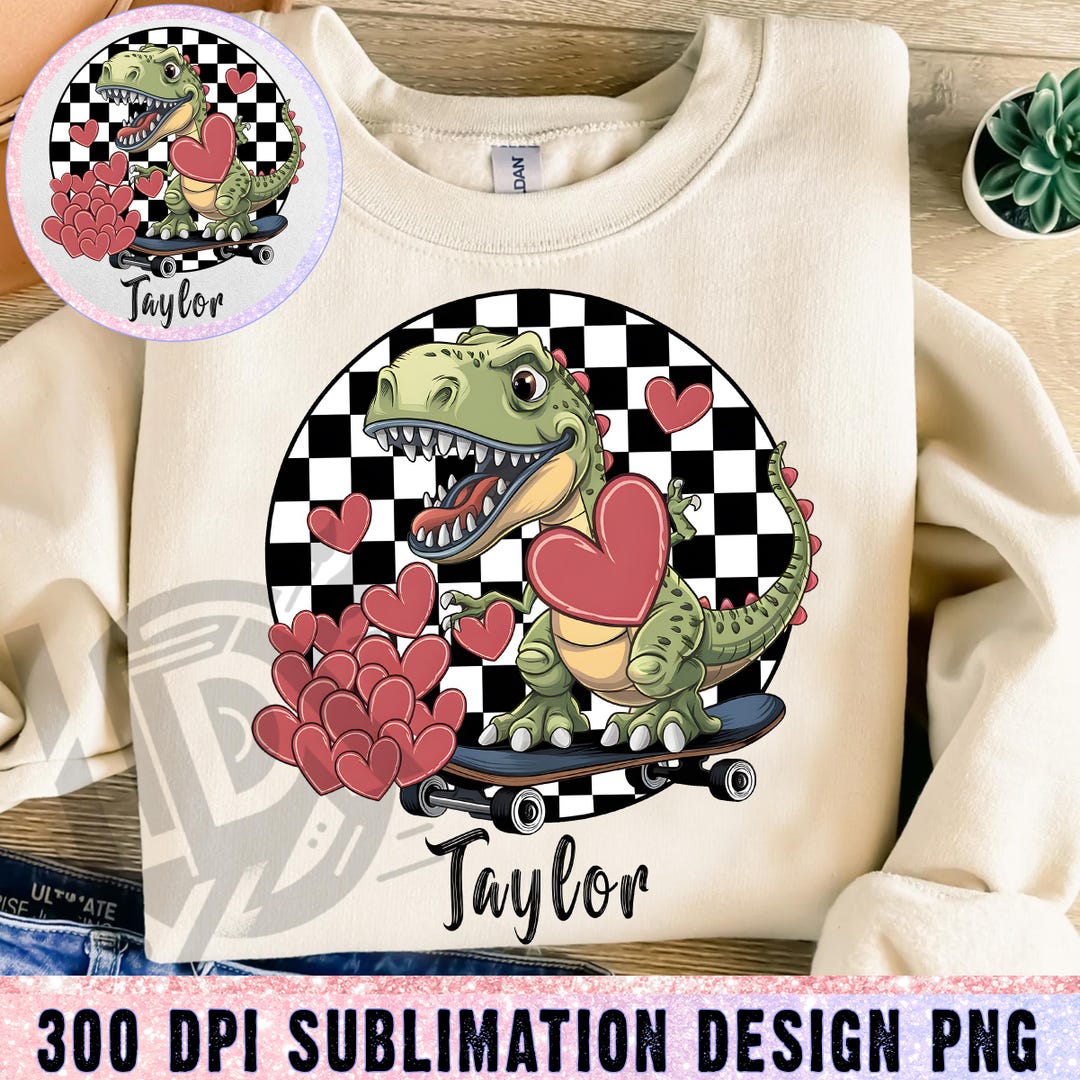 Valentine's Day T-rex Png, Dino Love Png, T-rex Valentine Png ...