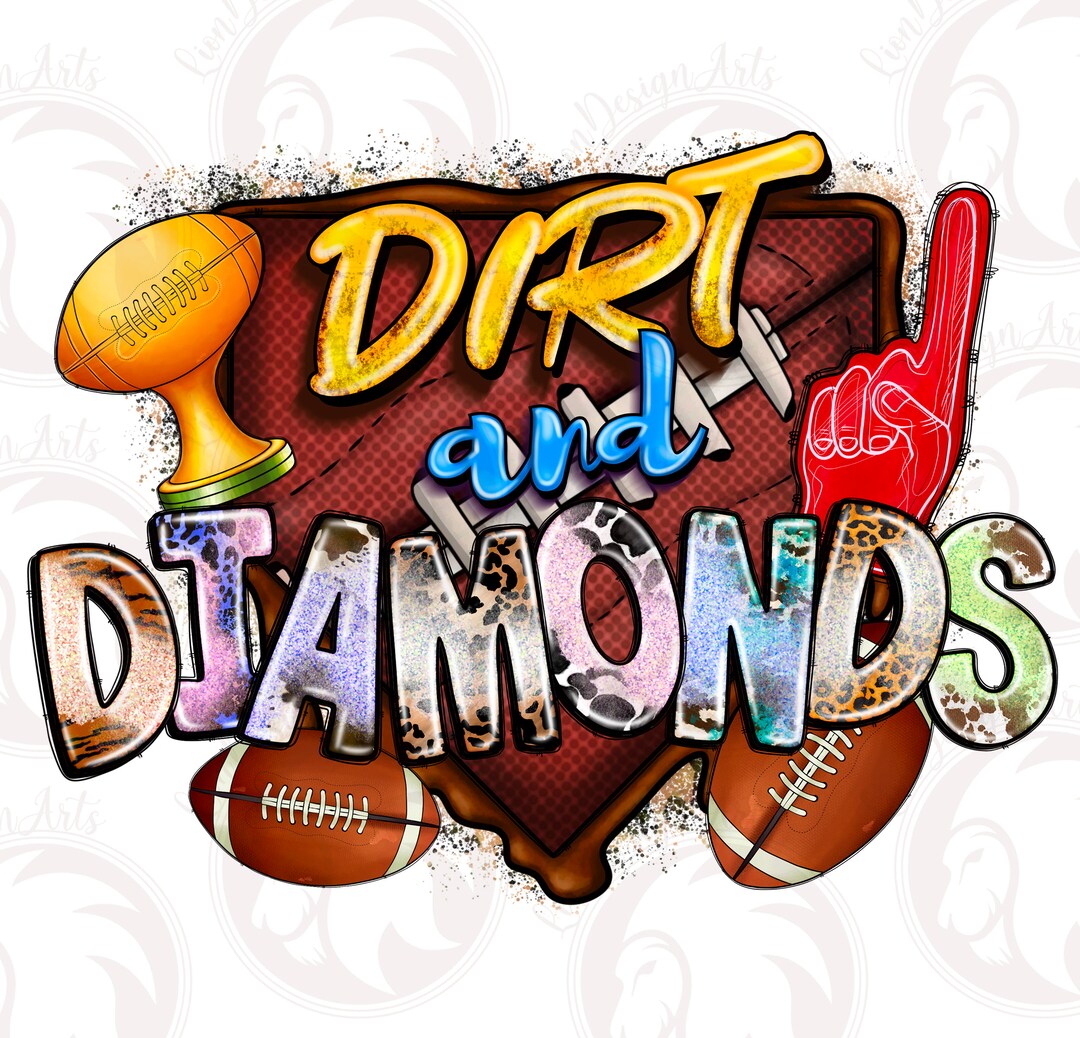 Dirt and Diamonds Football Png Football Png Sublimation - Etsy