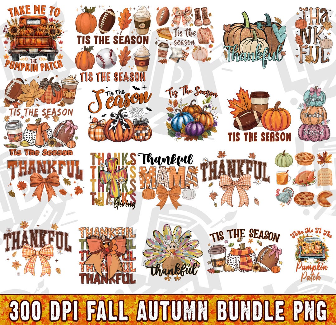 20 Fall Bundle Png, Fall Bundle Png, Autumn Bundle Png, Thanksgiving ...
