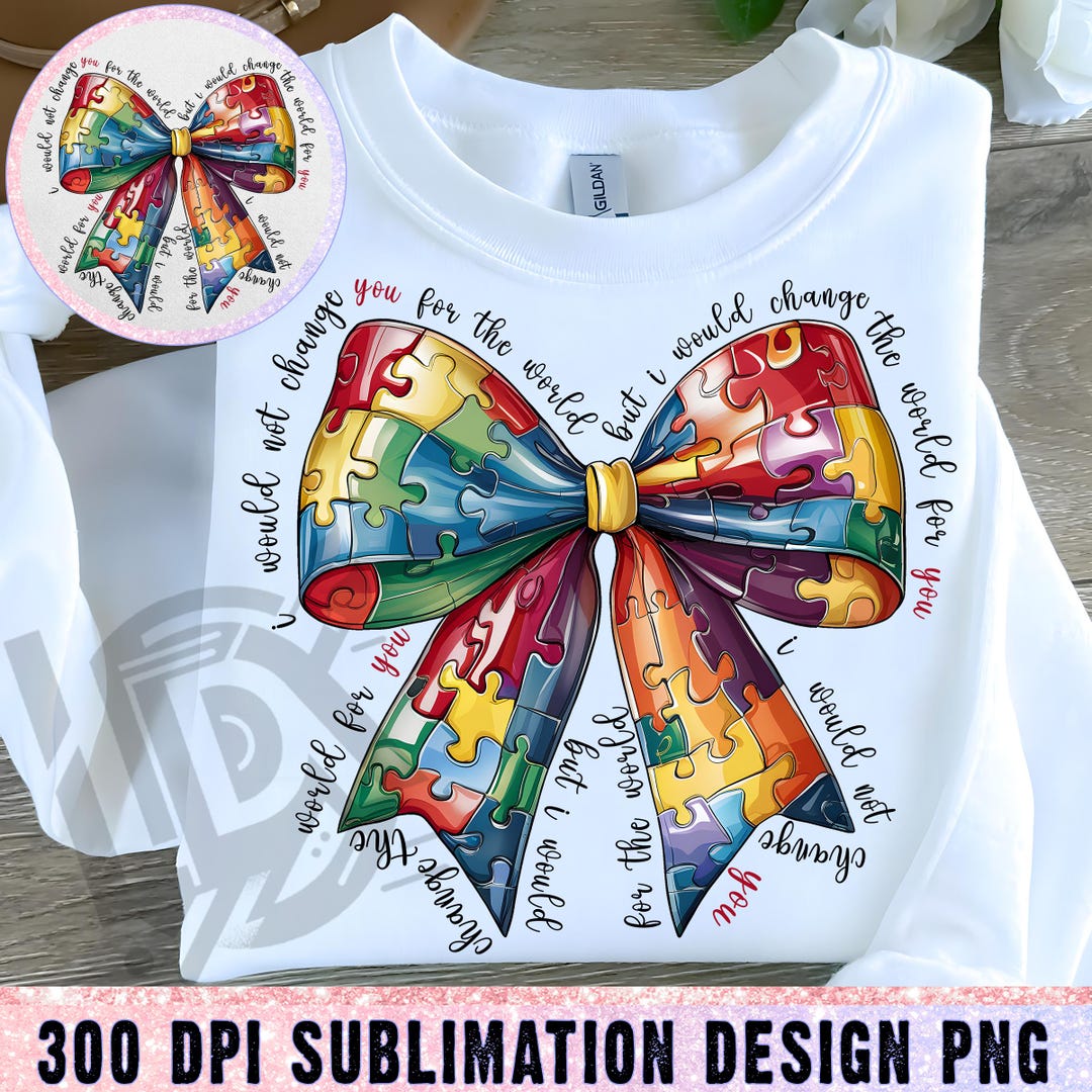 Autism Coquette Bow, Autism Png, Autism Awareness Png, Coquette Bow Png ...