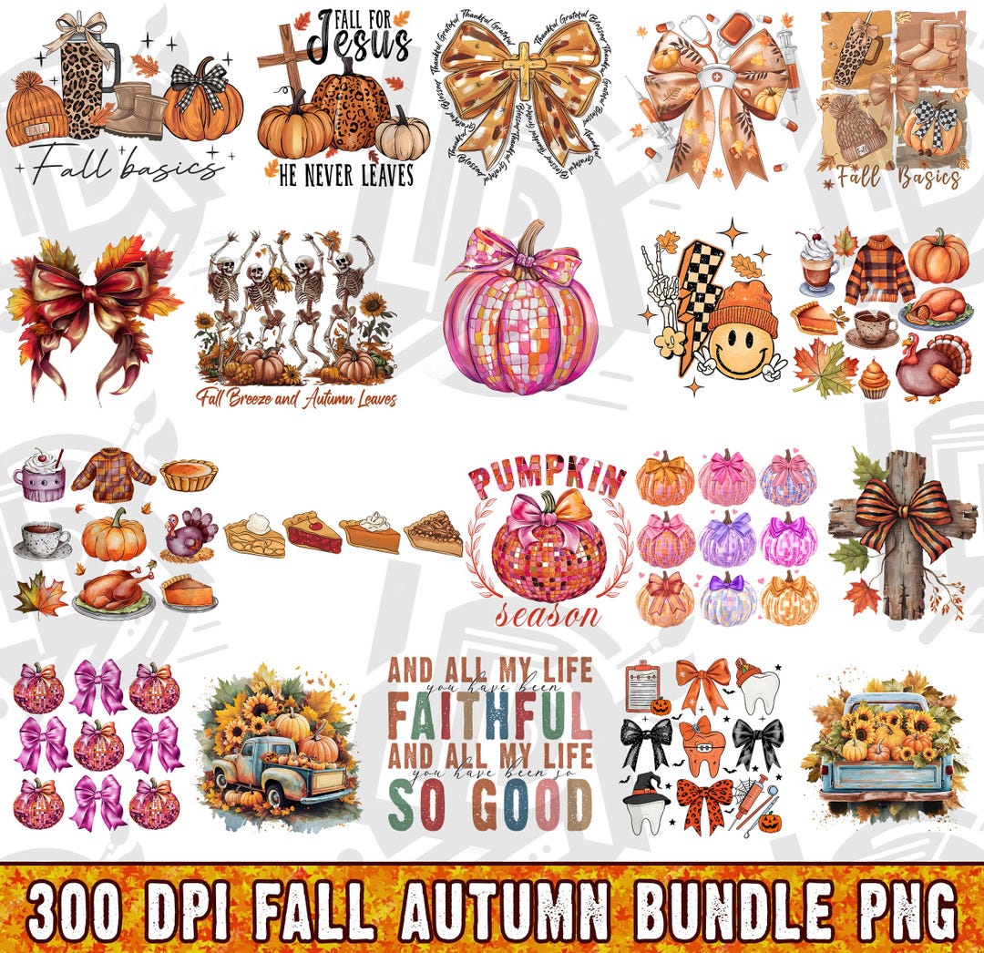 20 Fall Bundle Png, Fall Bundle Png, Autumn Bundle Png, Thanksgiving ...