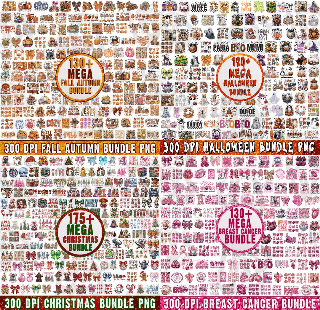 555+ Mega Bundle Png, Fall Bundle Png, Halloween Bundle Png, Christmas ...
