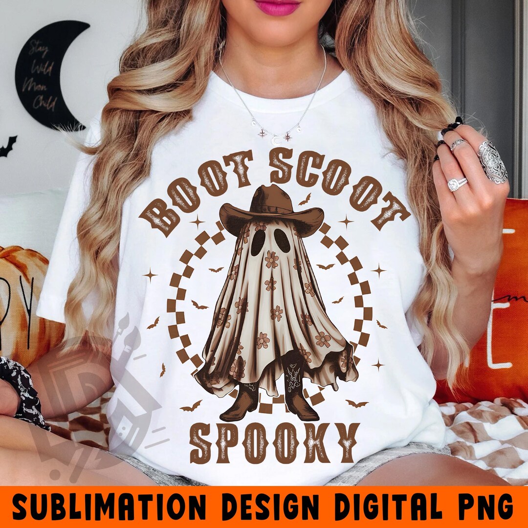 Boot Scoot Spooky Png, Halloween Png, Ghost Png, Western Png, Spooky ...