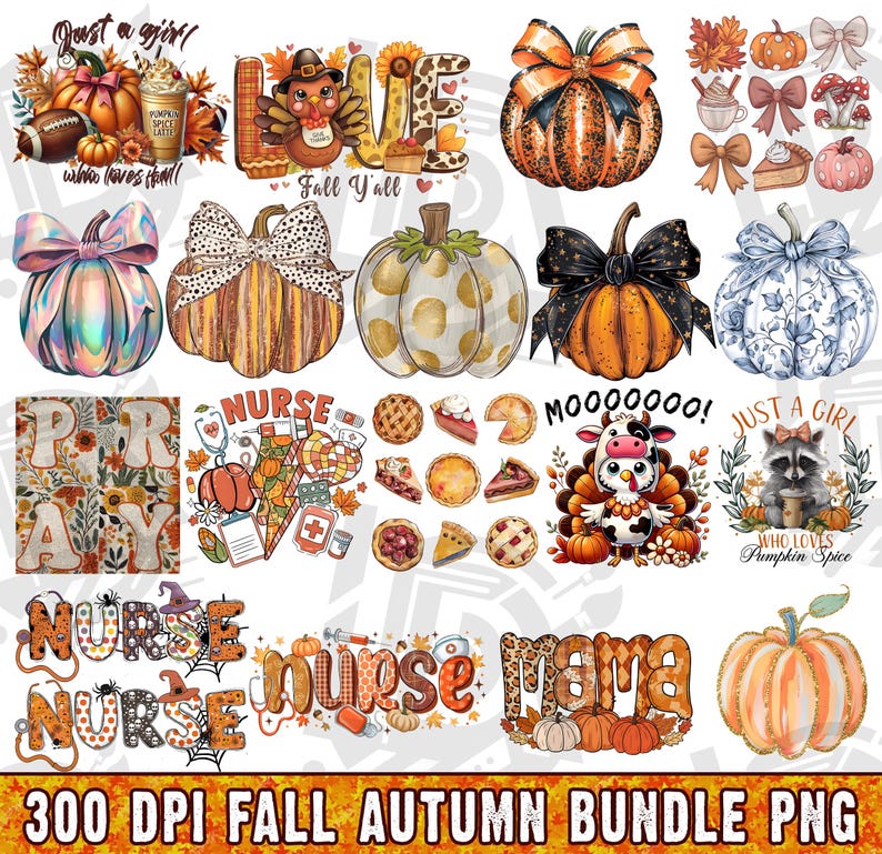 20 Fall Bundle Png, Fall Bundle Png, Autumn Bundle Png, Thanksgiving ...