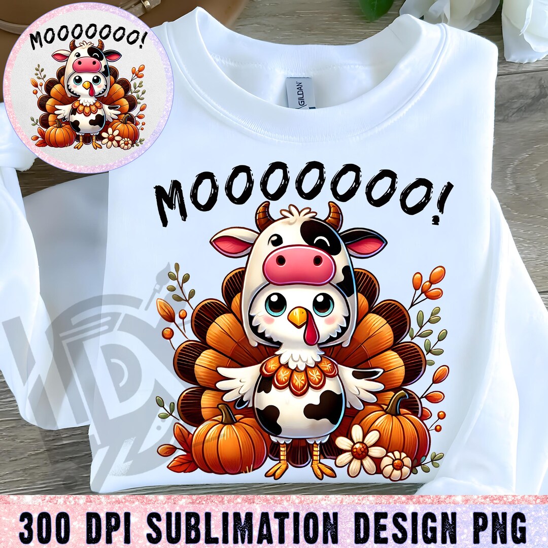 Turkey Moo Thanksgiving PNG, Happy Thanksgiving PNG, Thanksgiving ...