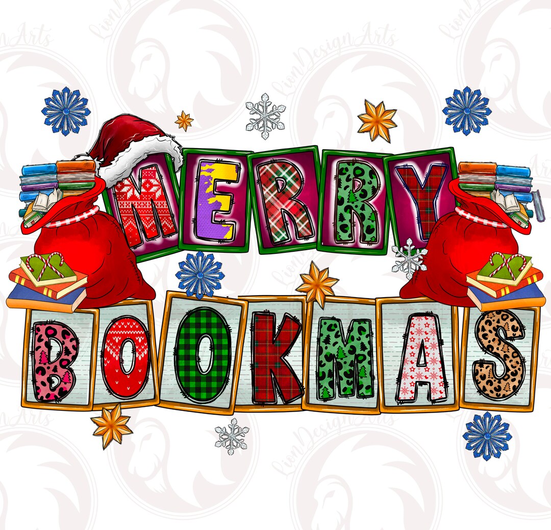 Merry Bookmas Png Christmas Book Tree Png All Booked for - Etsy