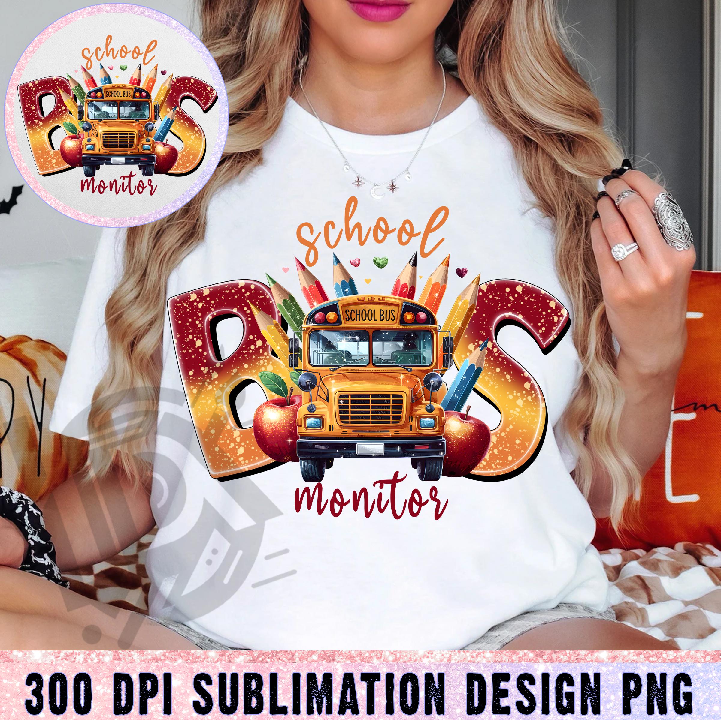 School Bus Monitor Png, Back to School Png, School Bus Png, School Bus ...