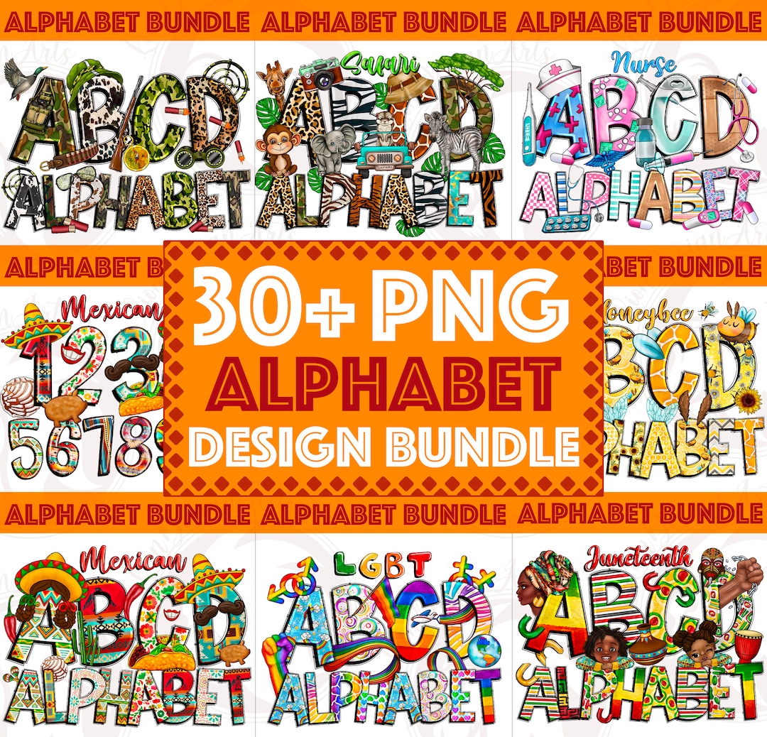 Alphabet Bundle Png, Western PNG Letters, Sublimation Design, Alphabet ...