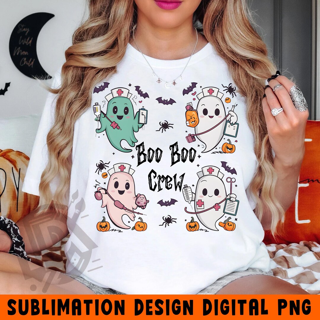 BOO BOO Crew Png, Nurse Png, Nurse Halloween Png, Pink Halloween Png ...