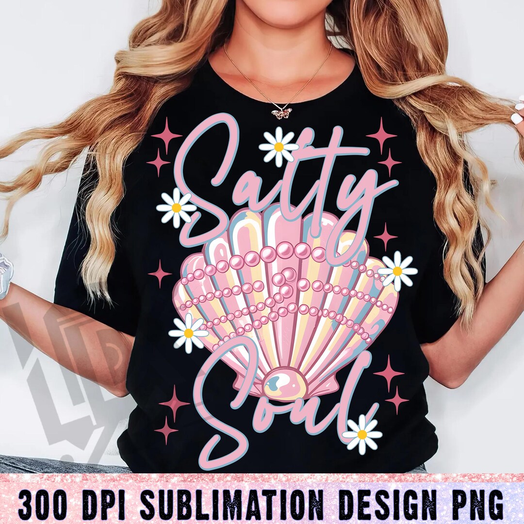 Clam Pearl Png, Salty Soul Png, Summer Vibes Pink Clam Png, Summer ...