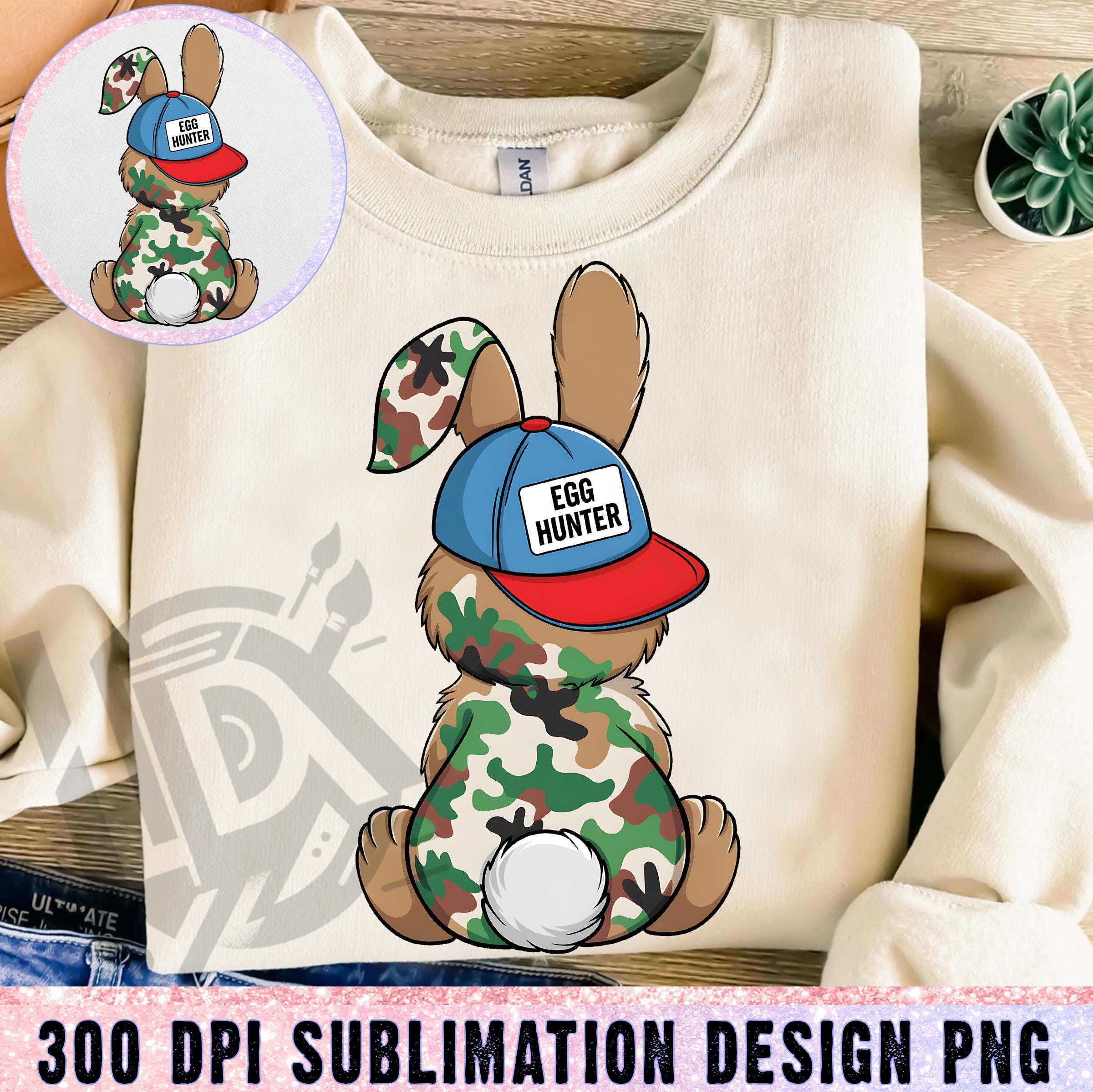 Camo Camouflage Bunny Png, Camo Bunny Bundle Png, Easter Bundle Png ...