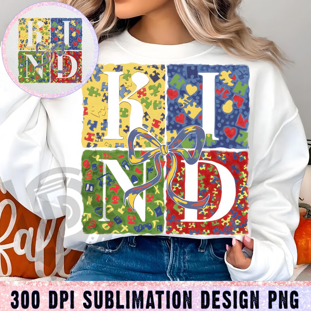 Autism Kind Png, Autism Flower Png, Autism Puzzle Png, Sublimation ...