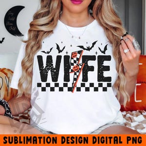 Checkered Spooky Wife PNG, Spooky Wife Png, Retro Halloween Png, Trending Png, Gothic Png, Bat ...