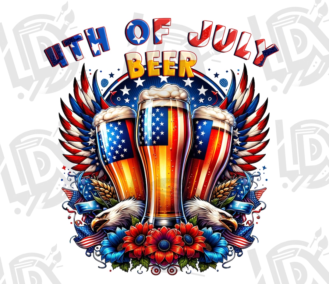 4th of July Beer American Flag Drinking PNG, Independence Day Png ...