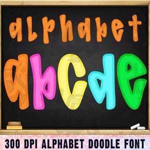Colourful Alphabet Png, Alphabet Bundle, Doodle Alphabet Clipart ...