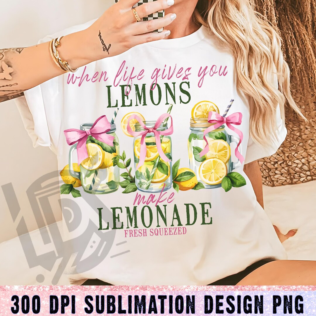When Life Gives You Lemons Png, Summer Make Lemonade Png, Retro Fancy ...