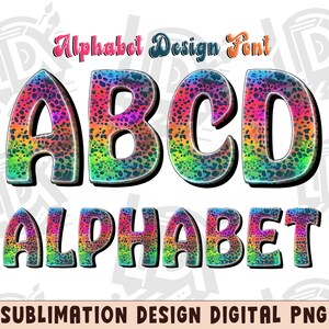 Doodle Alphabet Bundle, Colorful Alphabet PNG, Leopard Alphabet Png ...
